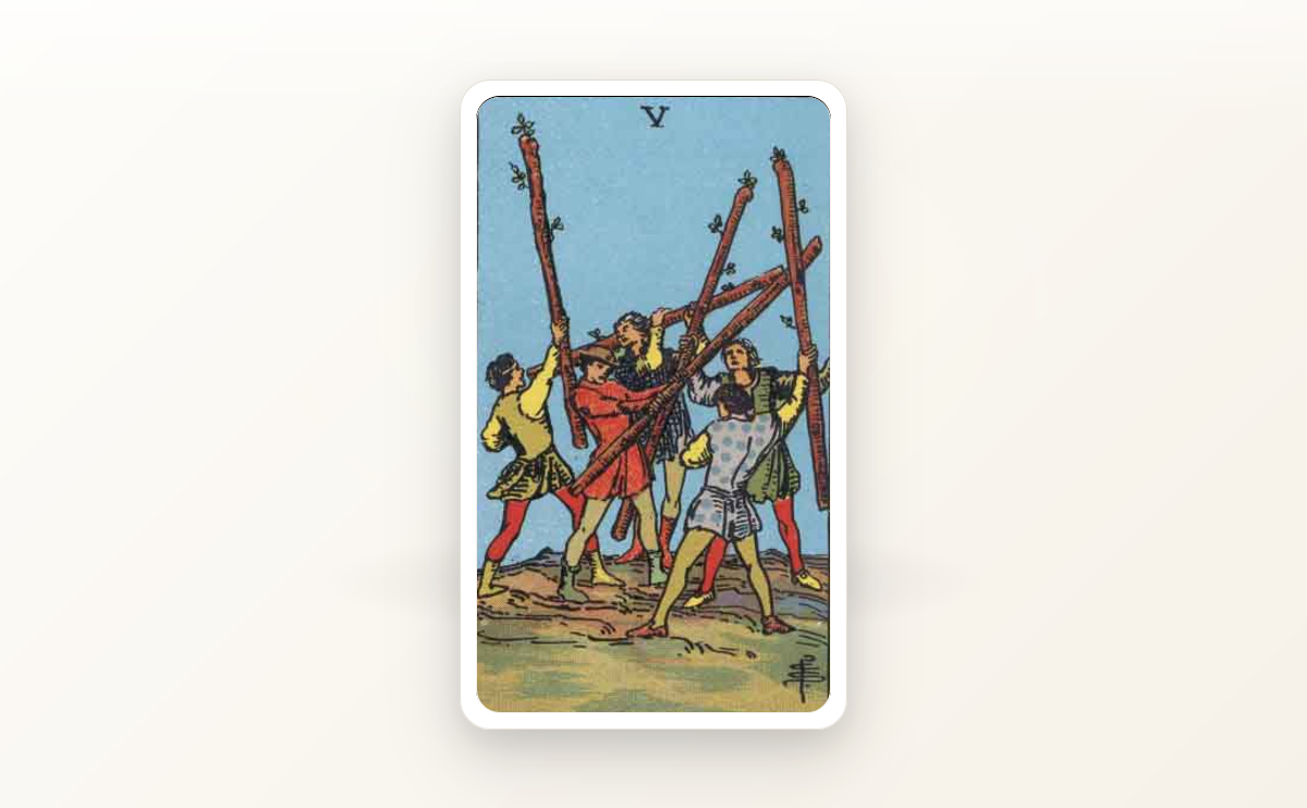 Five of Wands - Minor Arcana Card 5 Tarot Meaning | FateMaster