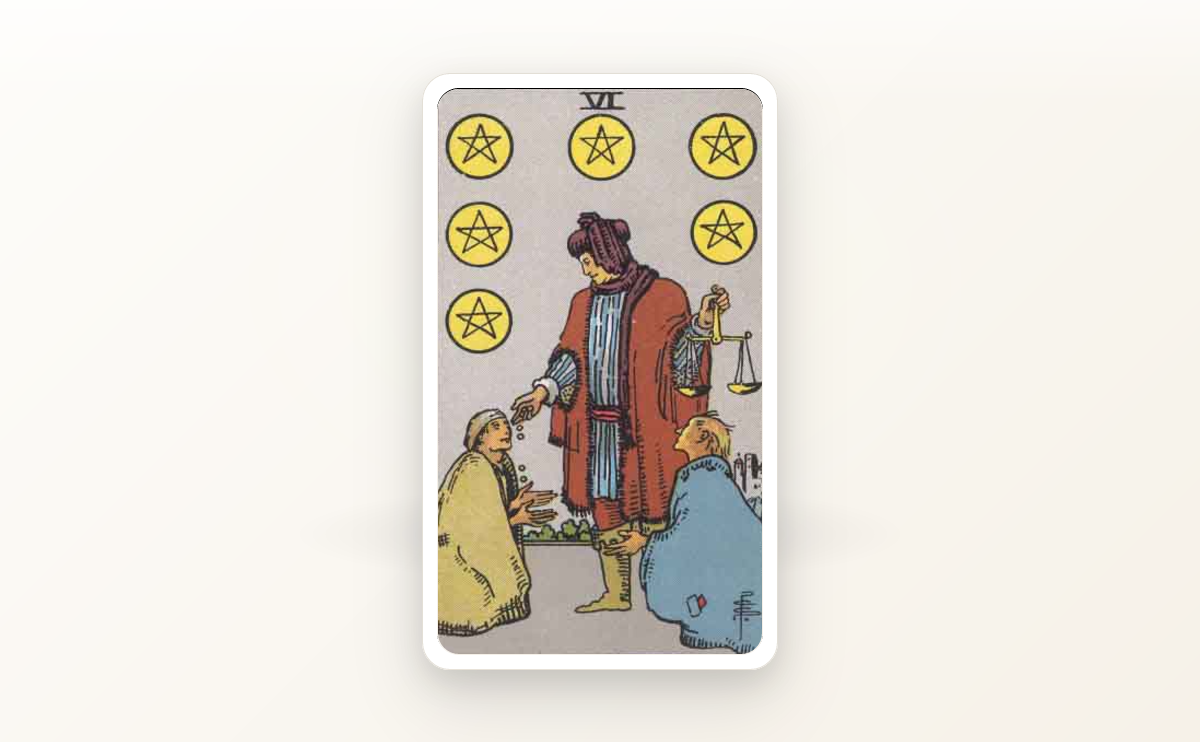 Six of Pentacles - Minor Arcana Card 6 Tarot Meaning | FateMaster